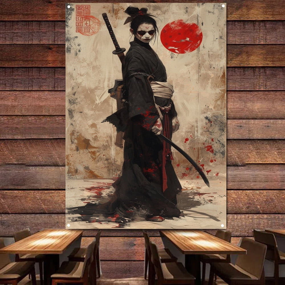 Japanese Samurai Warrior Artwork Posters Wall Hanging 38" x 57" Bushido ...