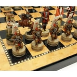 Japanese Samurai Warrior Chess Set W 15" High Gloss Walnut and Maple ...