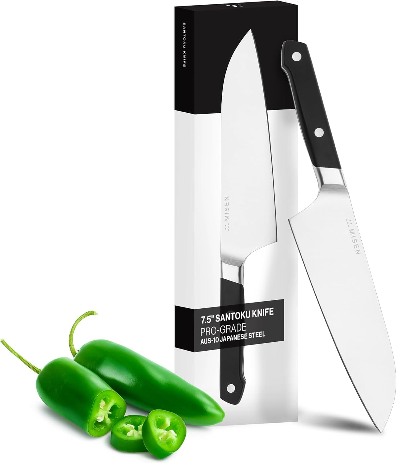 Japanese Santoku Chef Knife - 7.5 Inch High Carbon Stainless Steel ...