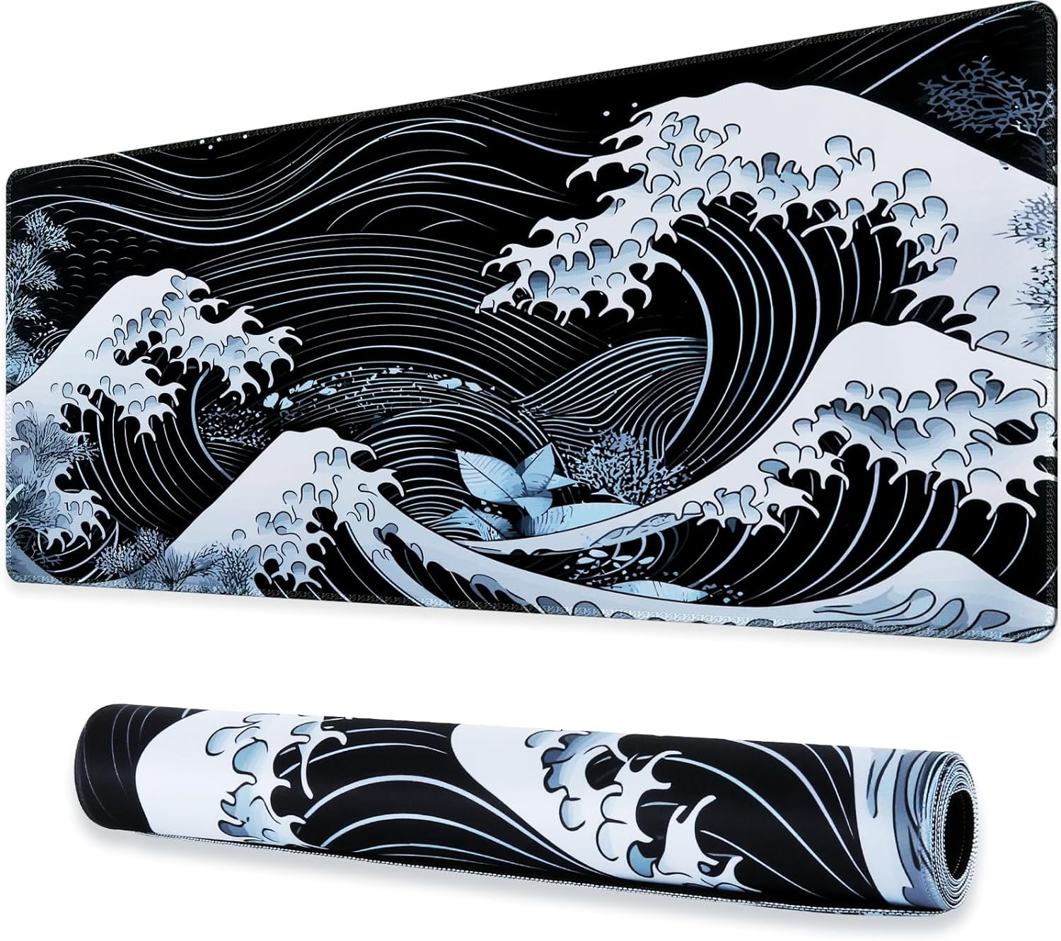 Japanese Sea Wave Large Mouse Pad, Gaming Mouse Pad, Extended Kanagawa ...