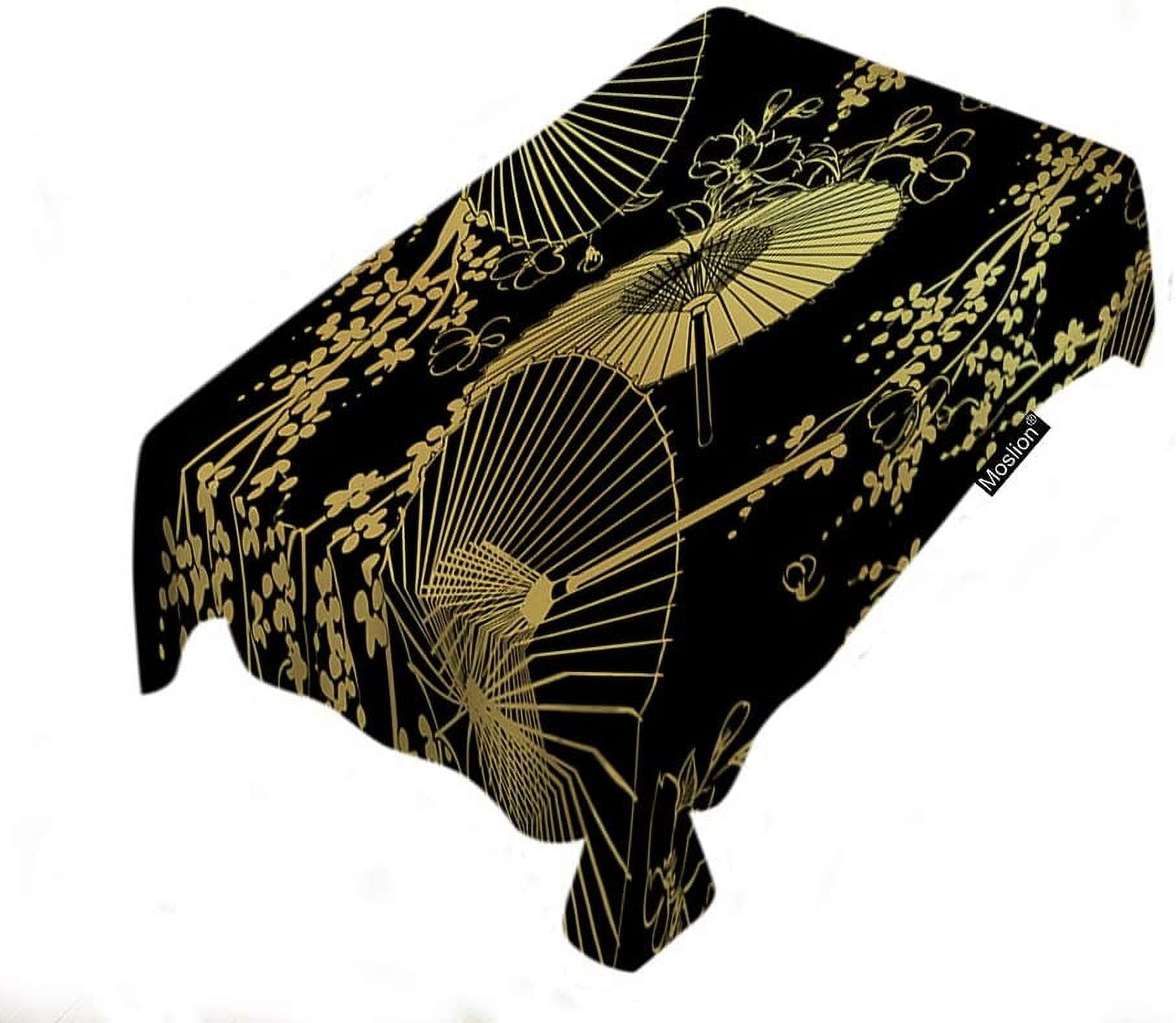 Japanese Seamless Pattern Vintage Style Gold Black Fan Flower ...