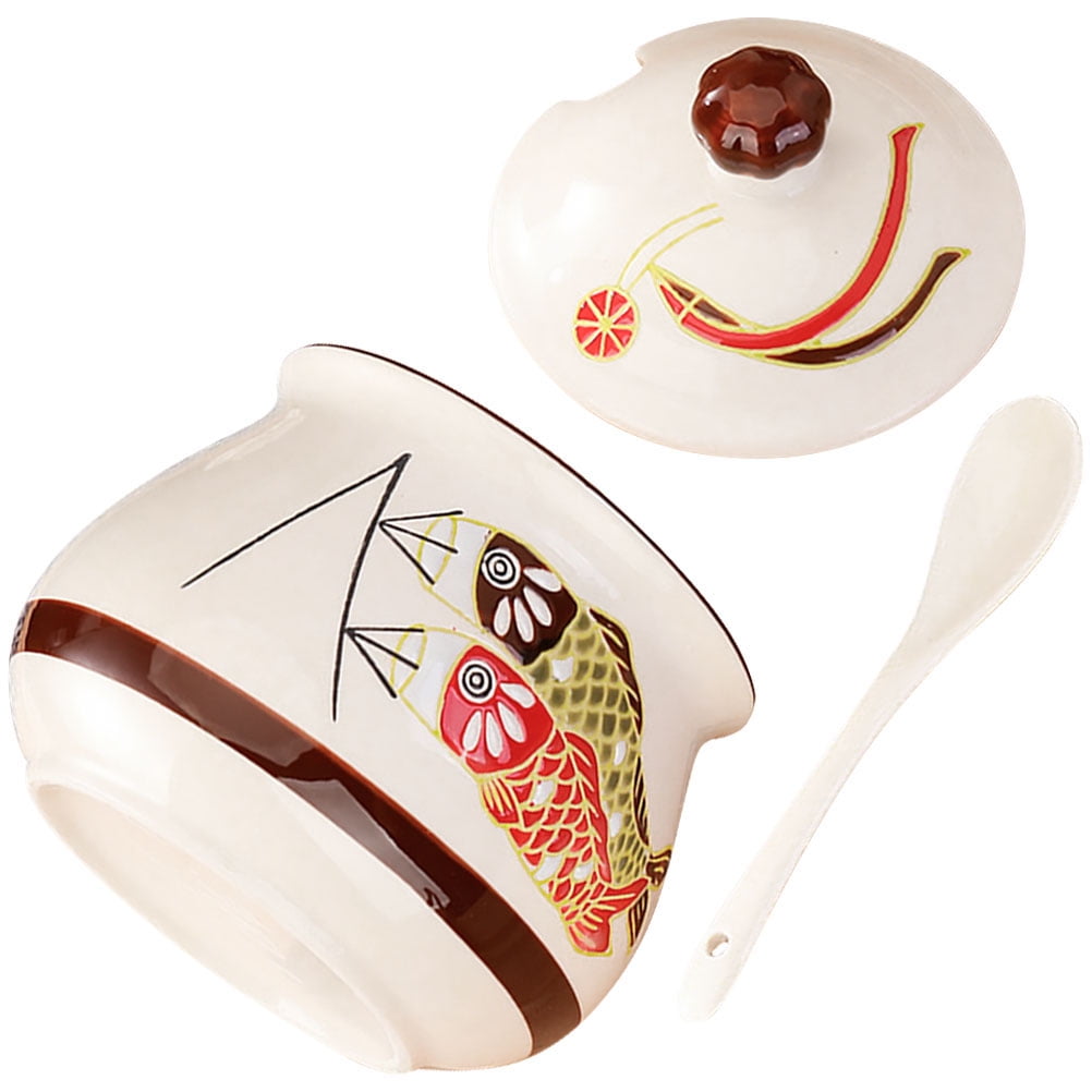 Japanese Seasoning Jar Lard Oil Storage Ceramics Sugar Tea Container ...