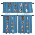 Japanese Series Kitchen Curtains Set for Windows, Cartoon Mount Fuji ...