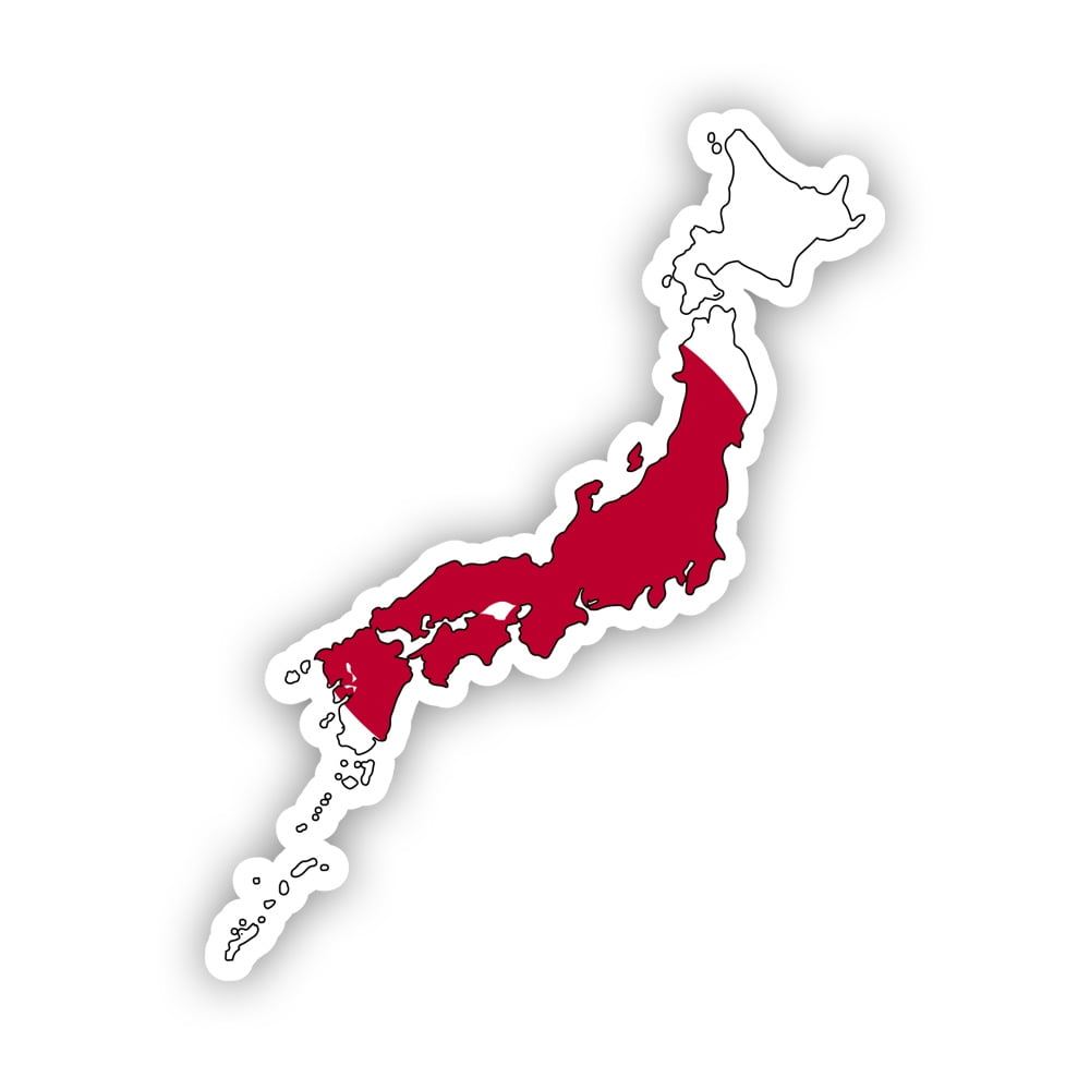Japanese Shaped Japan Flag Sticker Decal - Self Adhesive Vinyl ...