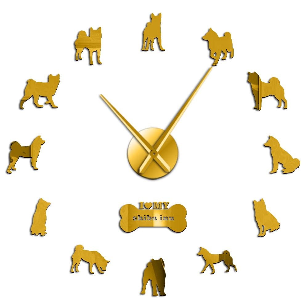 Japanese Shiba Inu Dog Frameless Wall Clock Stickers, DIY Modern ...