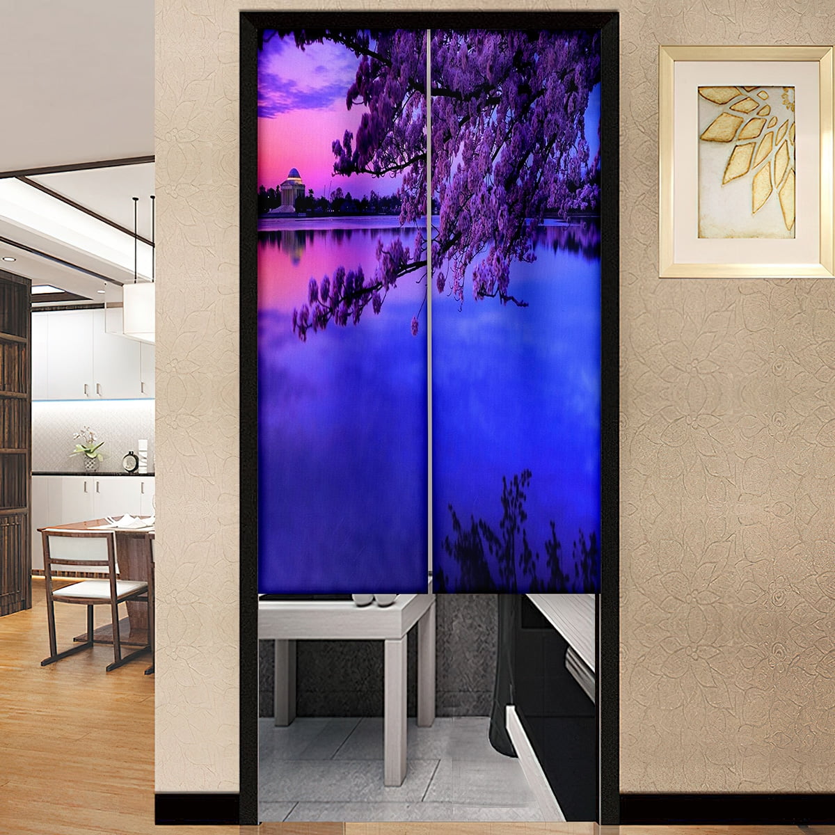 Japanese Short Noren Door Curtain Mount Fuji Cherry Blossoms Doorway ...