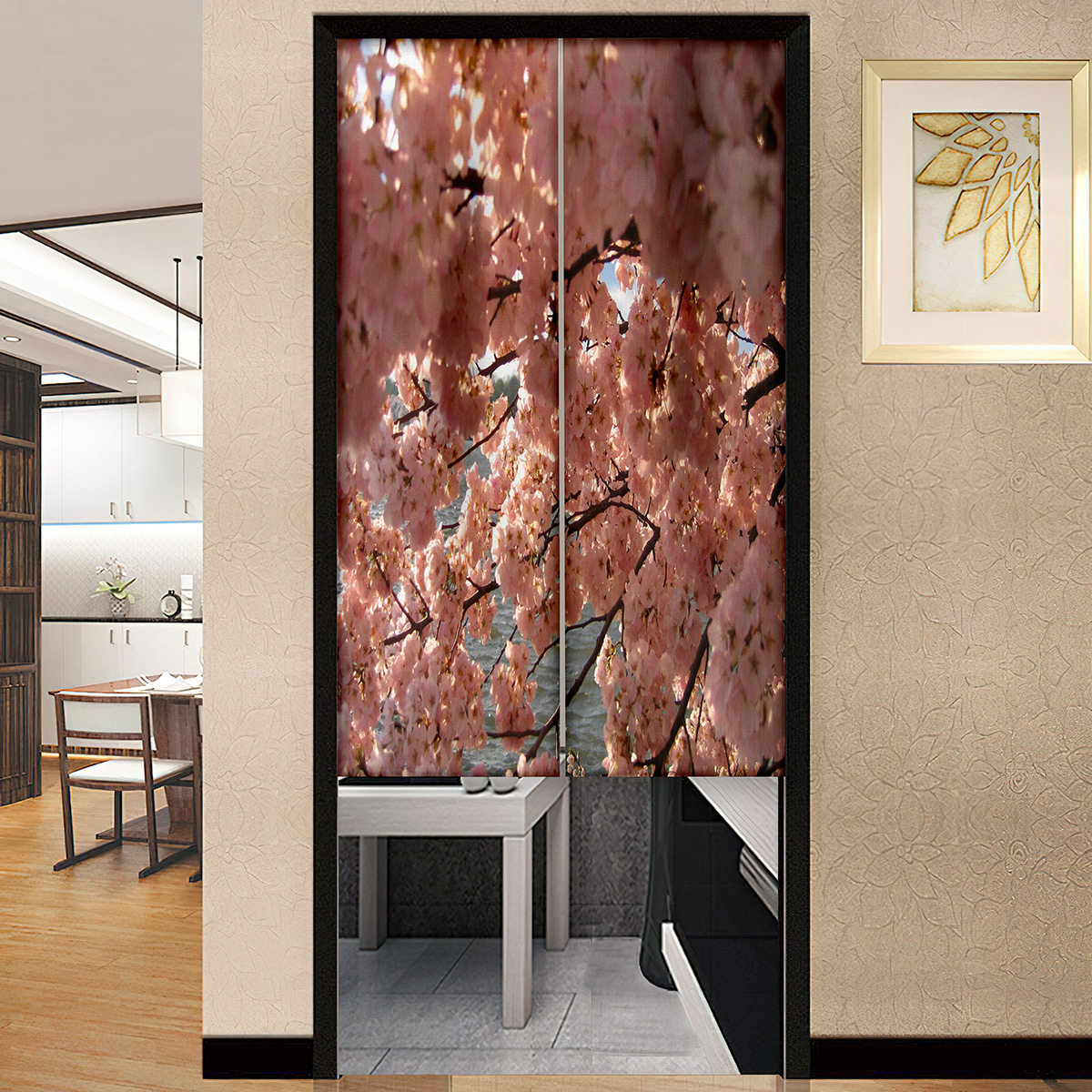 Japanese Short Noren Door Curtain Mount Fuji Cherry Blossoms Doorway ...