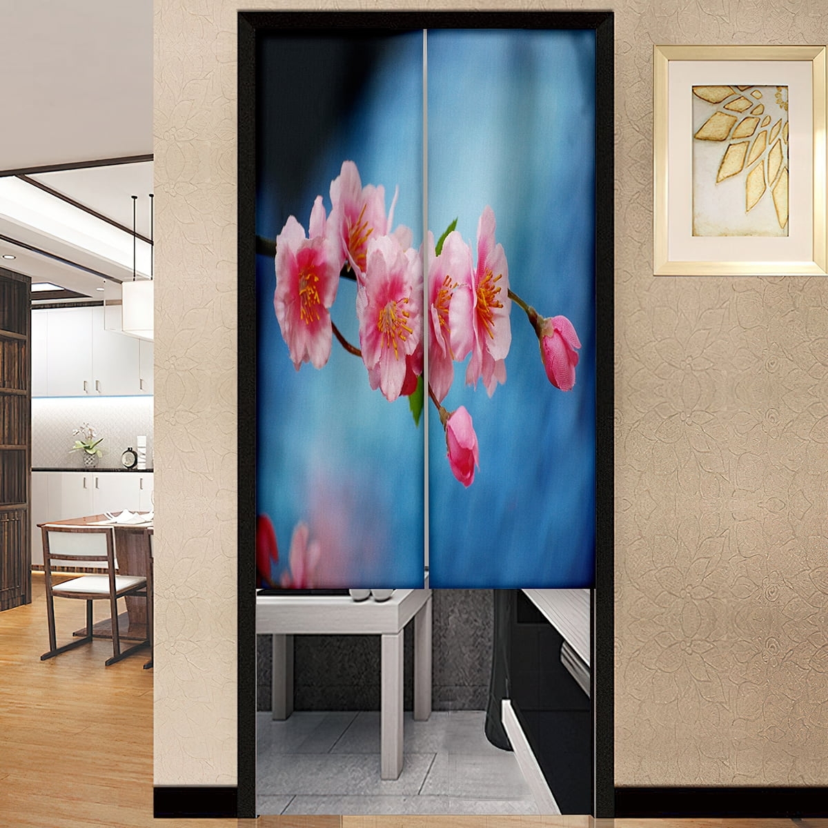Japanese Short Noren Door Curtain Mount Fuji Cherry Blossoms Doorway ...