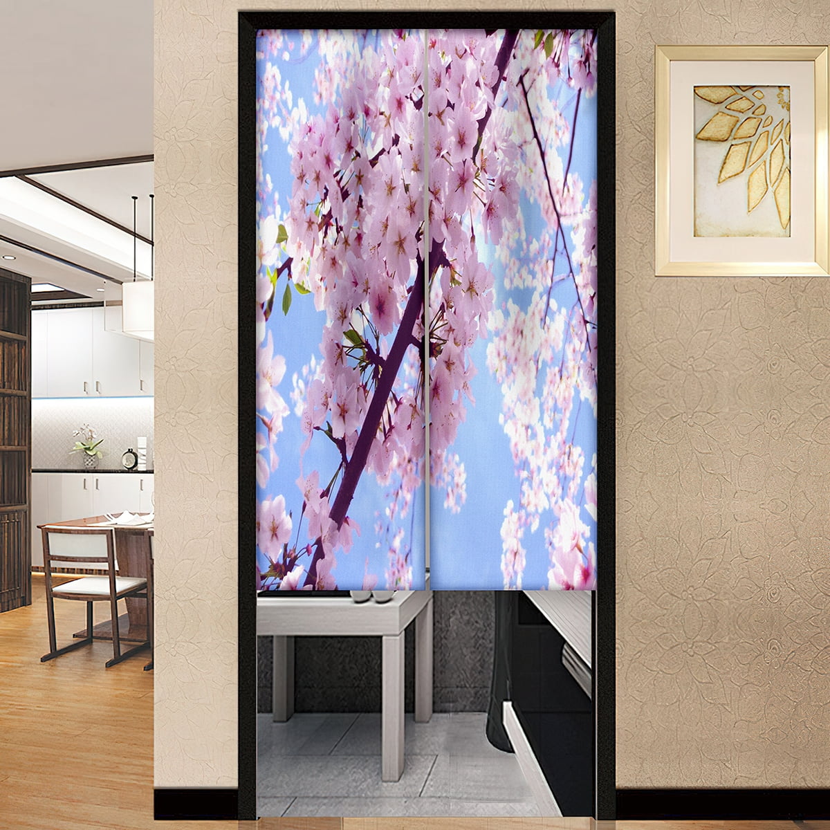 Japanese Short Noren Door Curtain Mount Fuji Cherry Blossoms Doorway ...