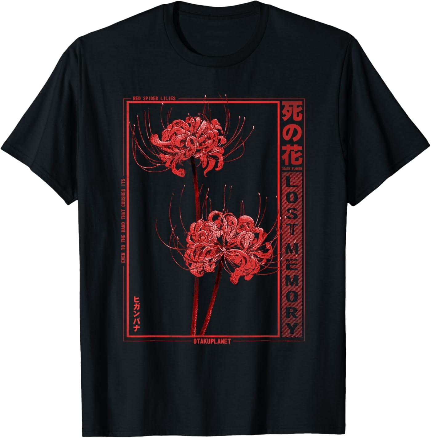 Japanese Spider Lily Soft Grunge Anime Aesthetic Flower T-Shirt ...