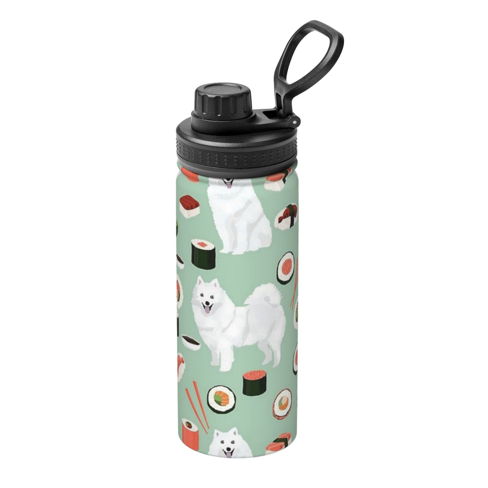 Japanese Spitz Sushi Samoye Dog 18 Oz Water Bottle Insulated Stainless ...