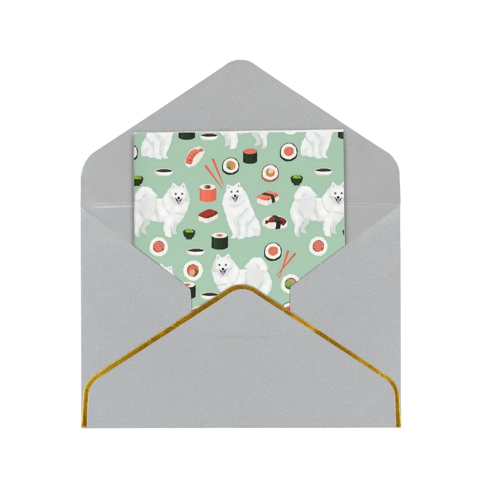 Japanese Spitz Sushi Samoye Dog Birthday Cards Blank Cards Greeting ...