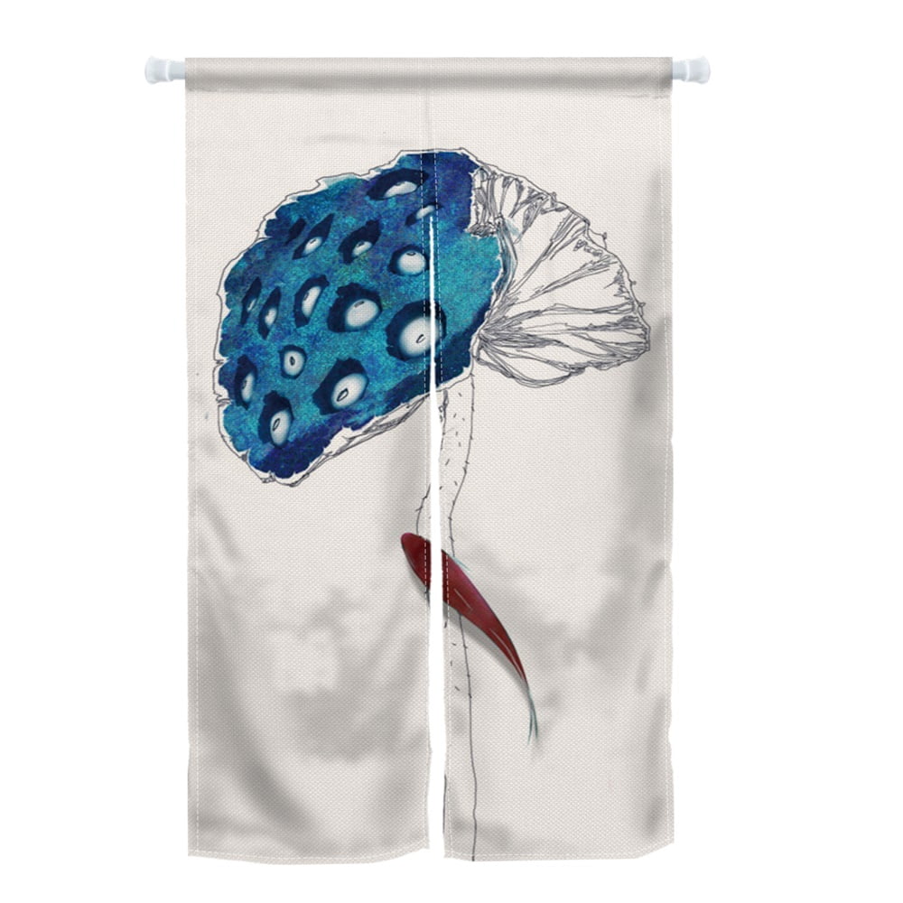 Japanese Split Door Curtain Lanturn Plant Linen Cotton Doorway Curtains ...