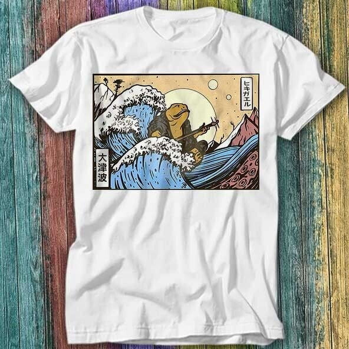 Japanese Star Frog Playing Banjo Guitar The Great Wave Off Kanagawa T ...