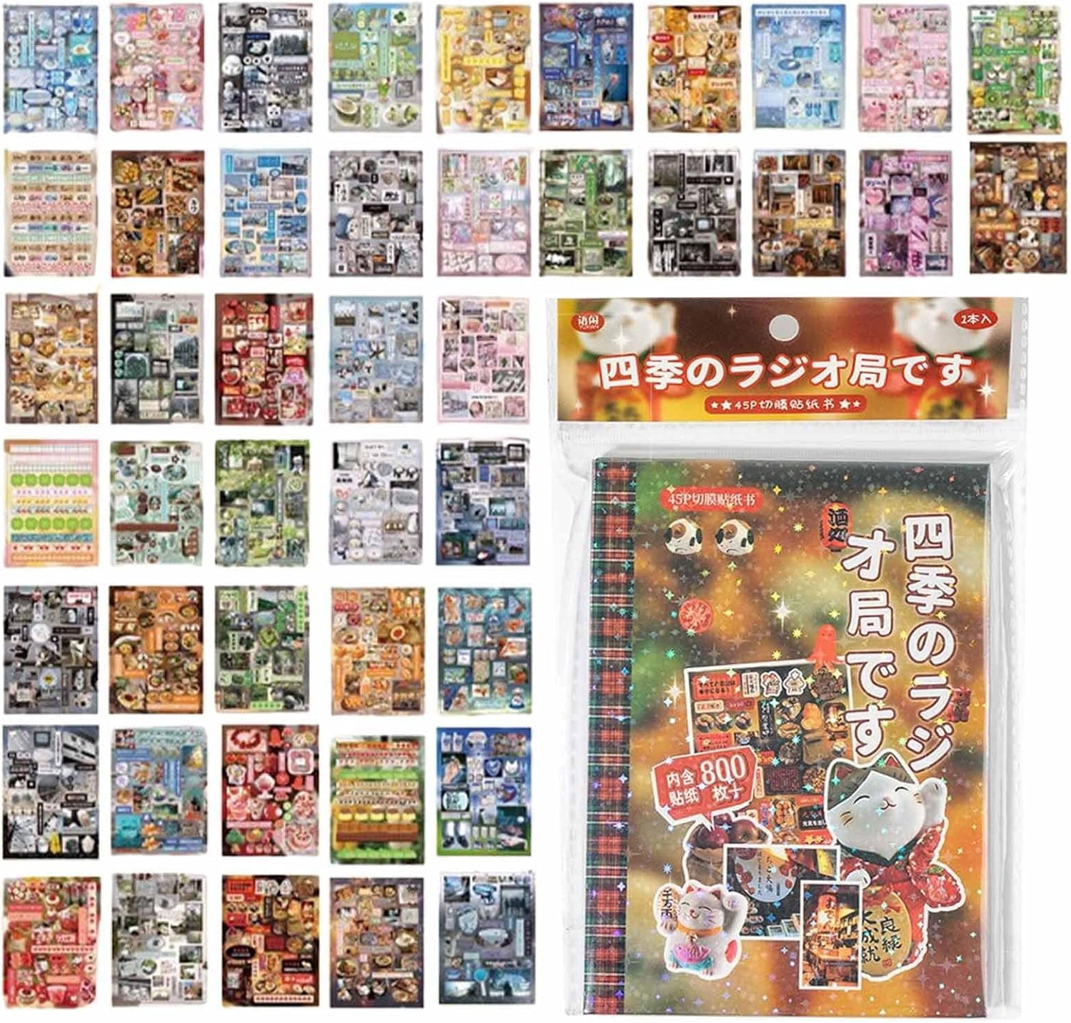Japanese Sticker Book, Japanese Manga-Style Sticker Book, 45 Pages ...