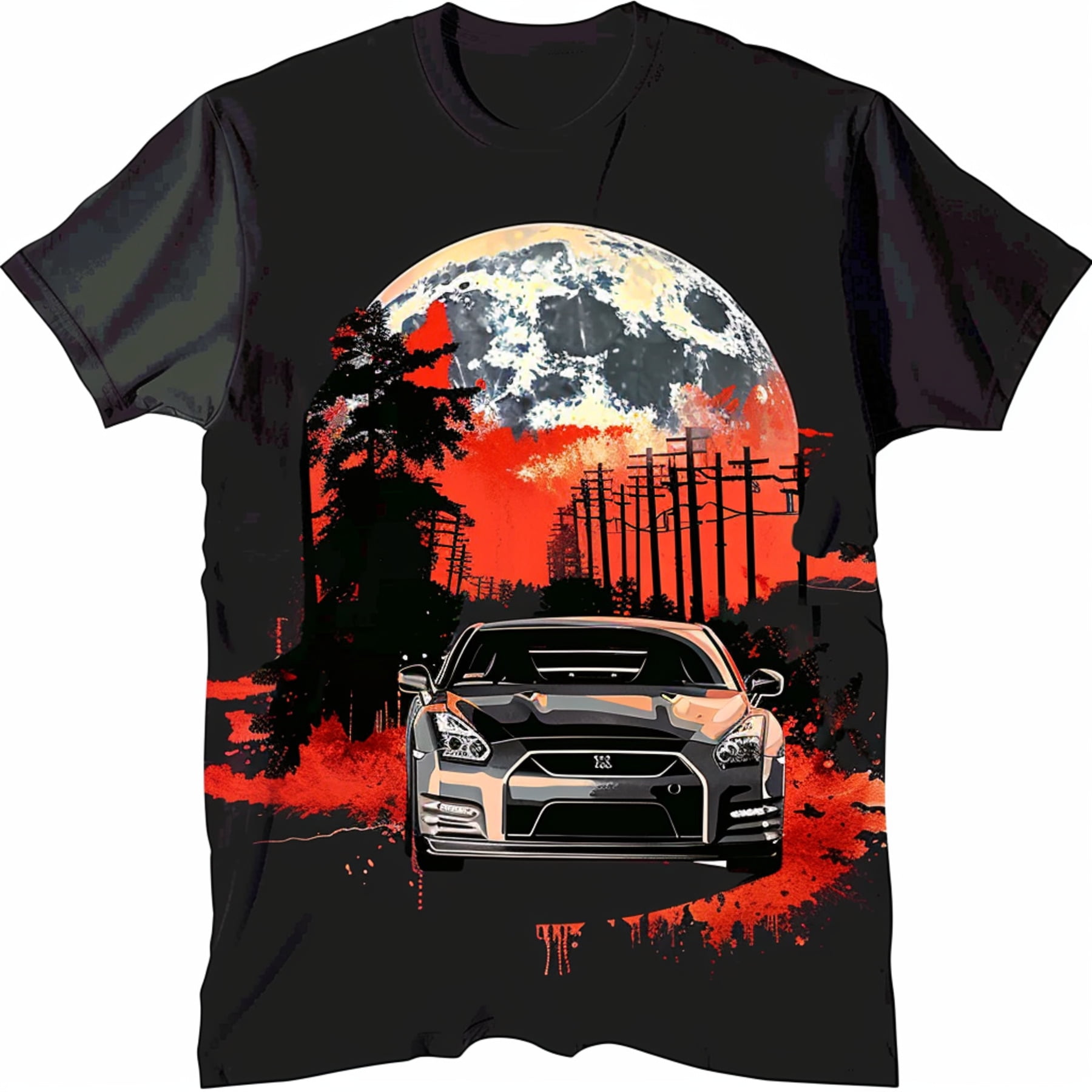 Japanese Street Racing Culture Vintage Style Black T Shirt with GTR R35 ...