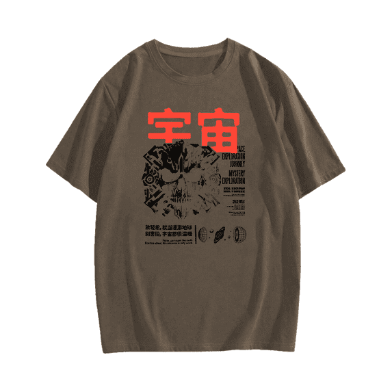 Japanese Street Style Skeleton Cotton casual T-shirt - Walmart.com