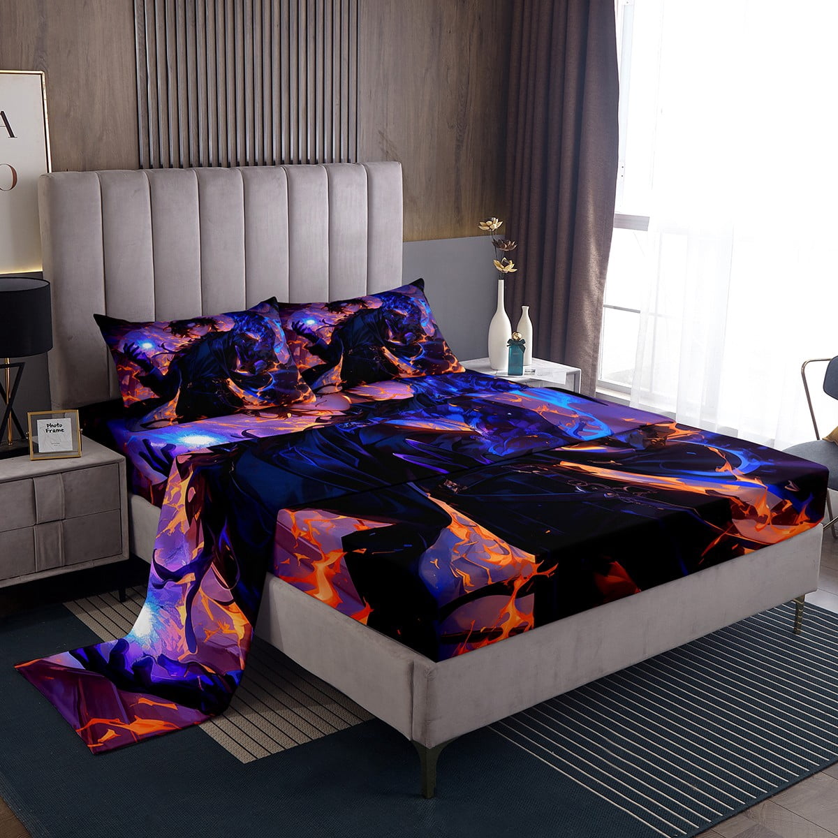 Japanese Style Anime Twin Bed Sheets Set,Cool Magical 3D Anime Bedding ...