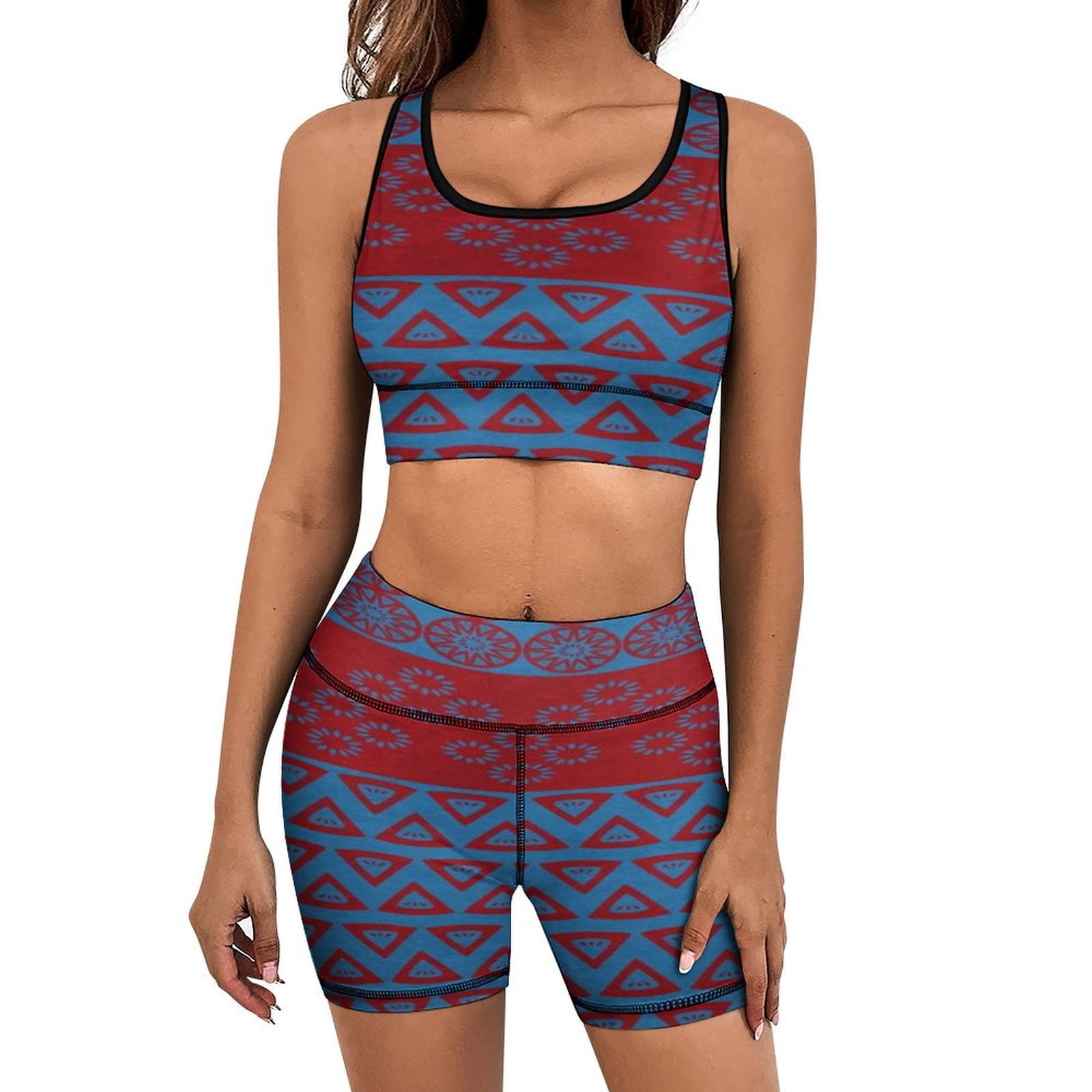 Japanese Style Boho Pattern Working Out Sets for Women Workout Outfits ...