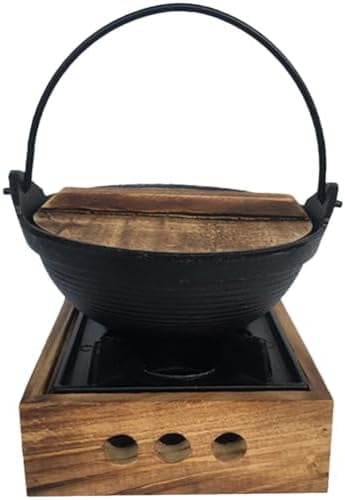 Japanese Style Cast Iron Hot Pot with Stand Non-sticky Soup Pot for ...