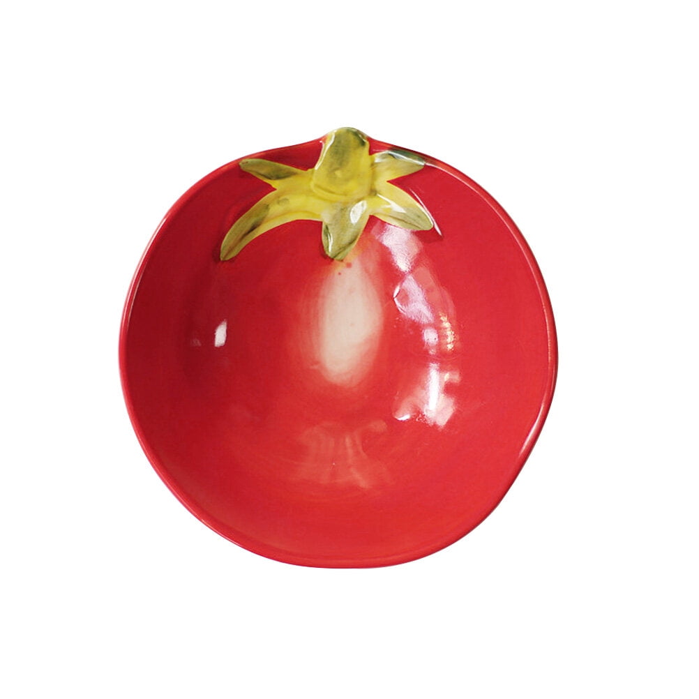 Homoyoyo Red Ceramic Vegetable Design Bowl, Family Dinnerware for ...