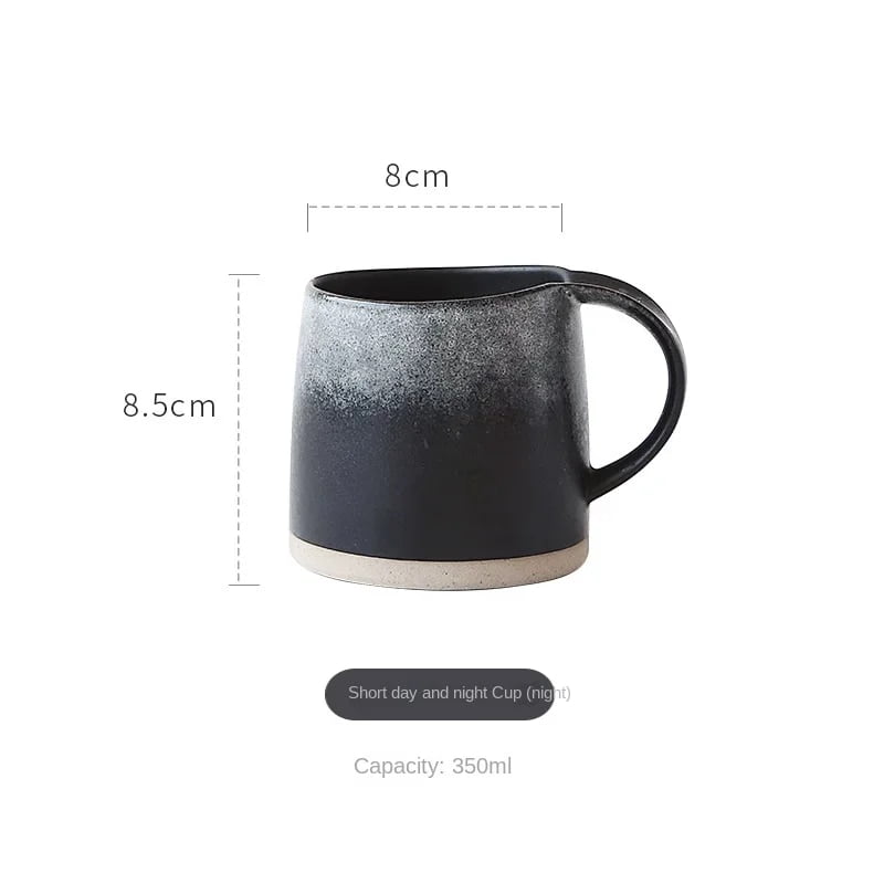 Japanese Style Coarse Pottery Cup Retro National Trend Mug Black and ...