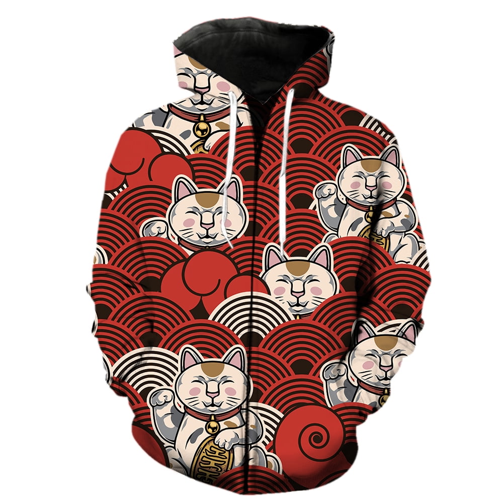 Japanese Style Cobra Dragon Men's Zipper Hoodie Cool Funny 2024 Hot Sale Teens 3D Print Casual ...