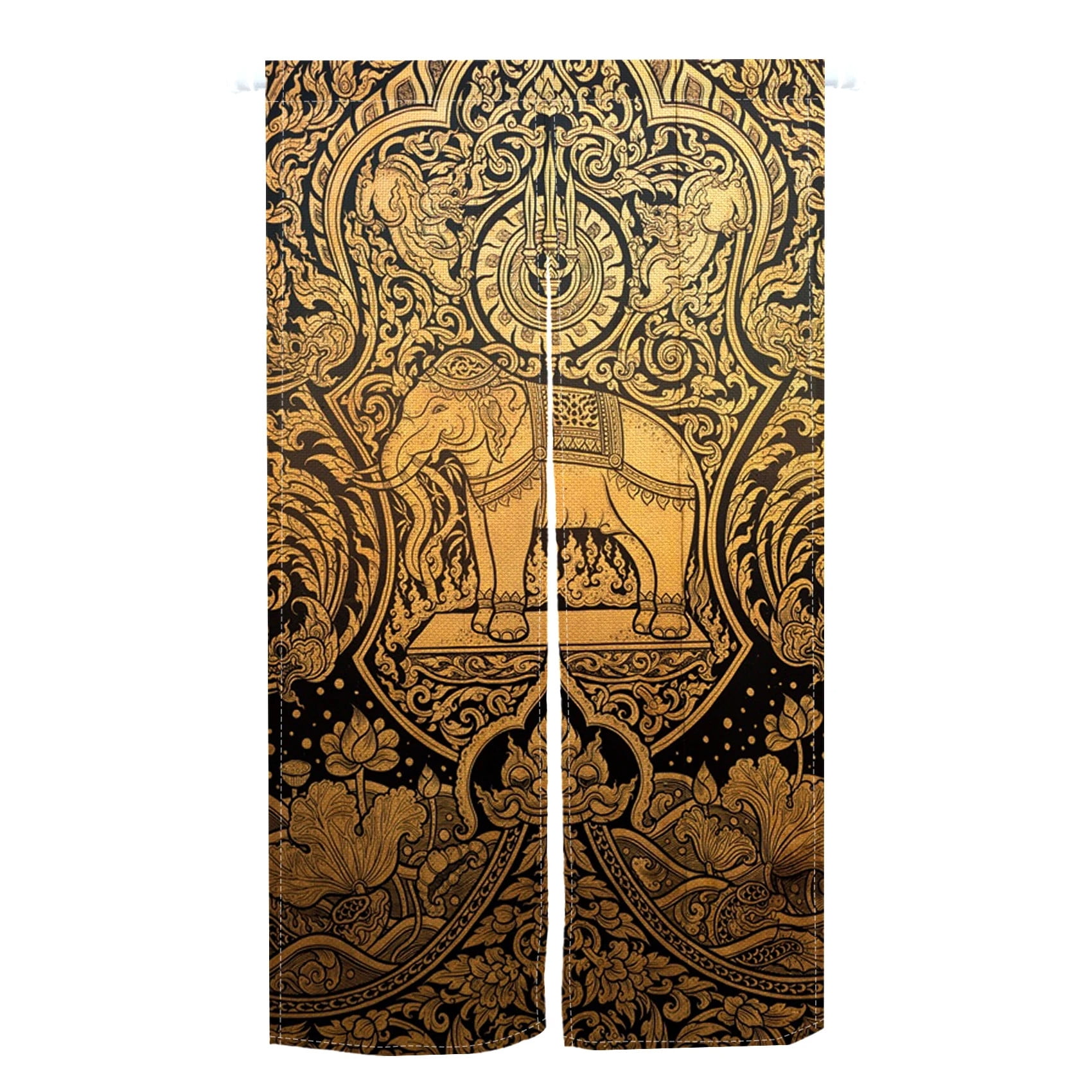 Japanese Style Door Curtains Golden Line Mountain Sun Modern Noren ...