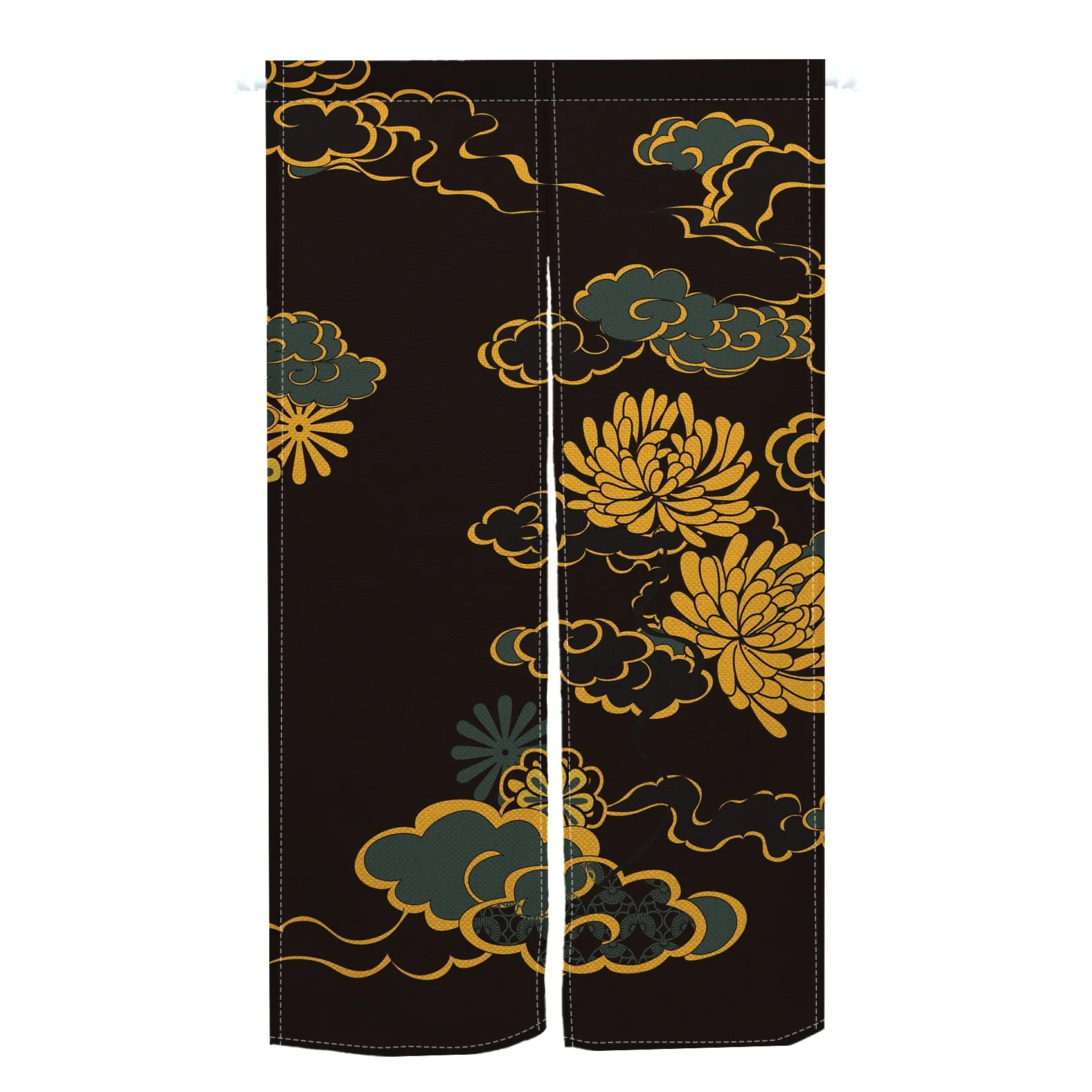 Japanese Style Door Curtains Golden Line Mountain Sun Modern Noren ...