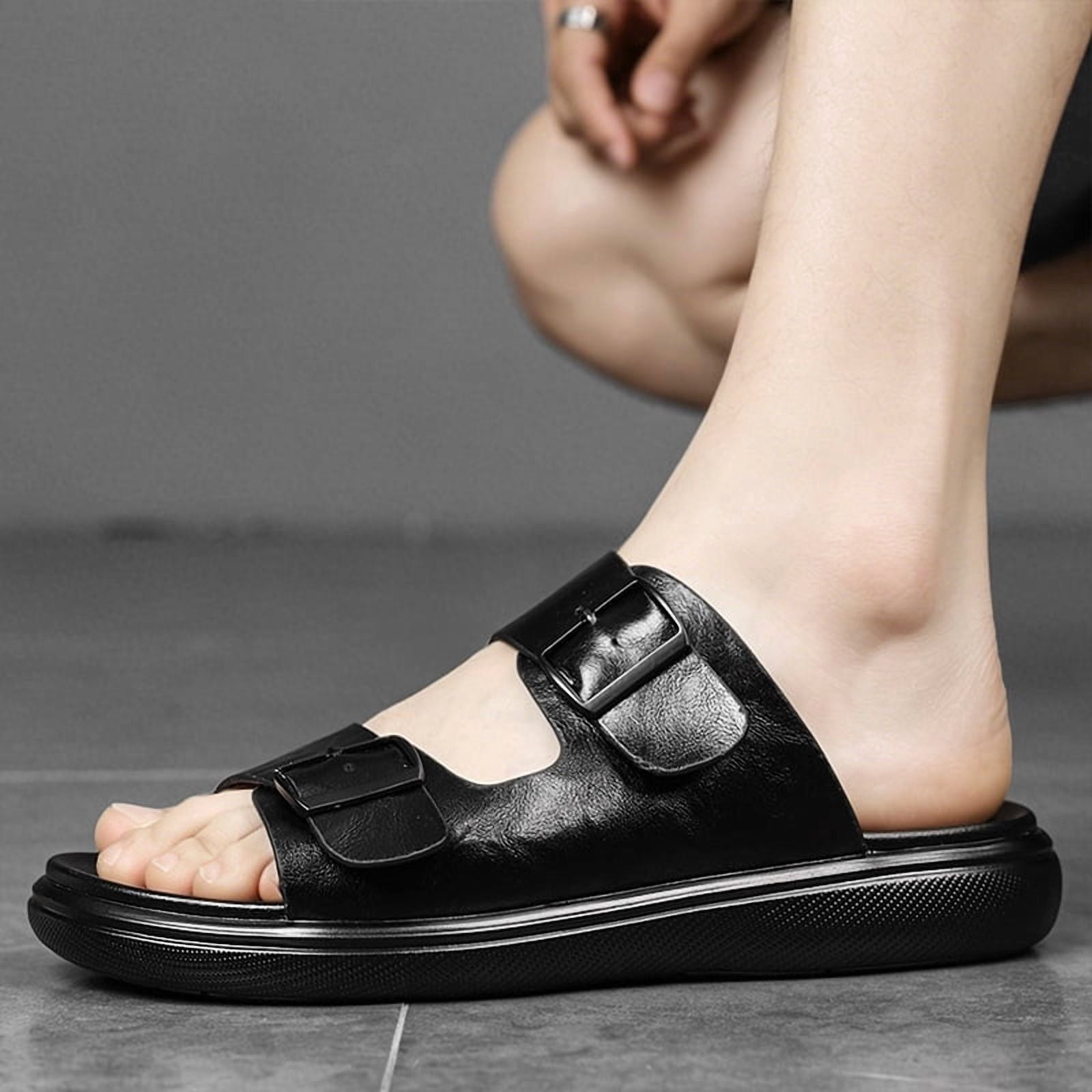 Japanese Style Easy Men'S Casual Sandals Solid Color Minimalist Version ...