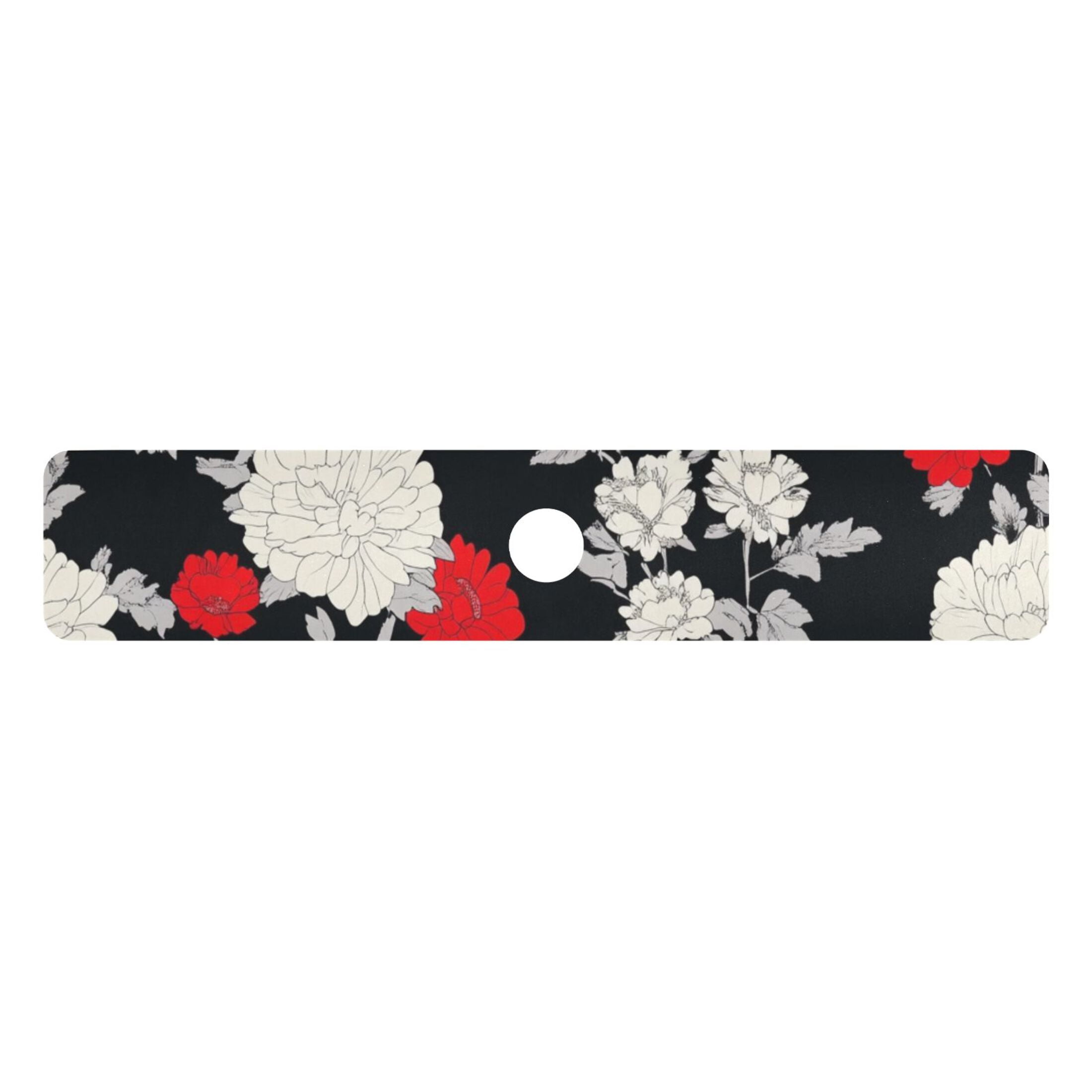 Japanese Style Floral Prints Kitchen Sink Splash Guard, Silicone Sink ...