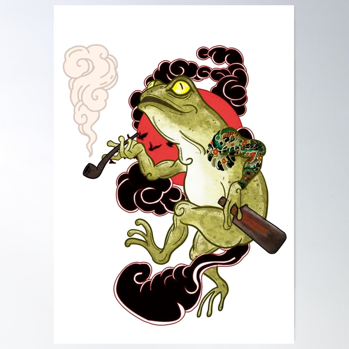 Japanese Style Frog (Irezumi Style) Poster Wall Art, Modern Wall Decor ...