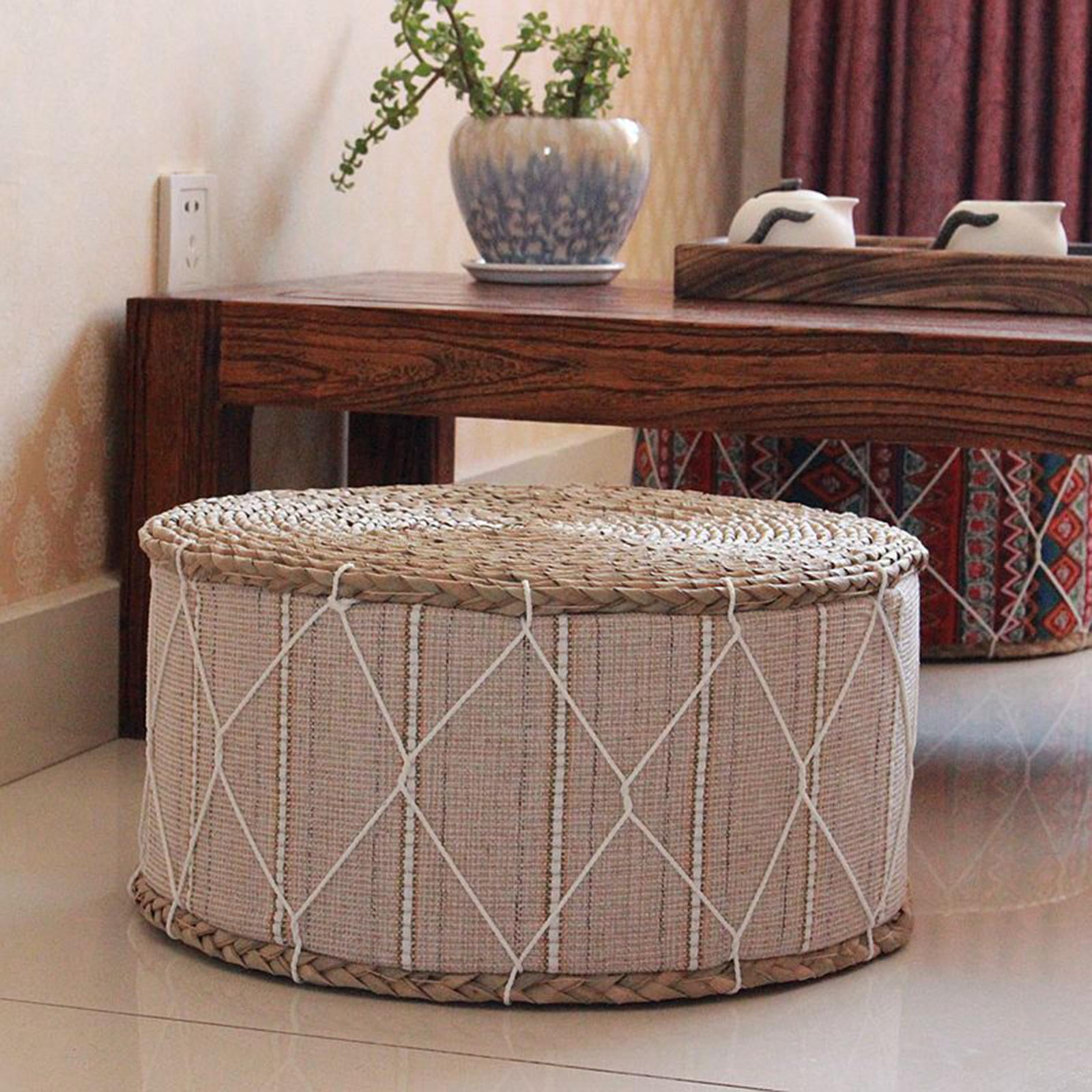 Japanese Style Futon Floor Round Meditation Cushion Ottoman Seat for ...