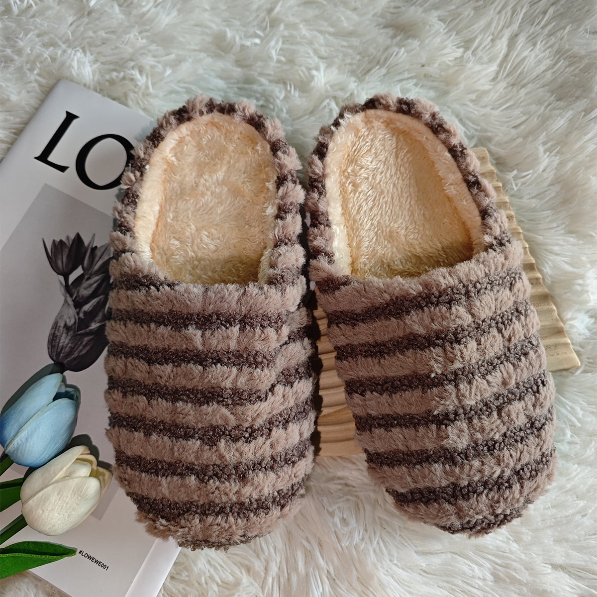 Japanese Style House Slippers, Quiet Soft Sole, Non-Slip, Warm, Unisex ...