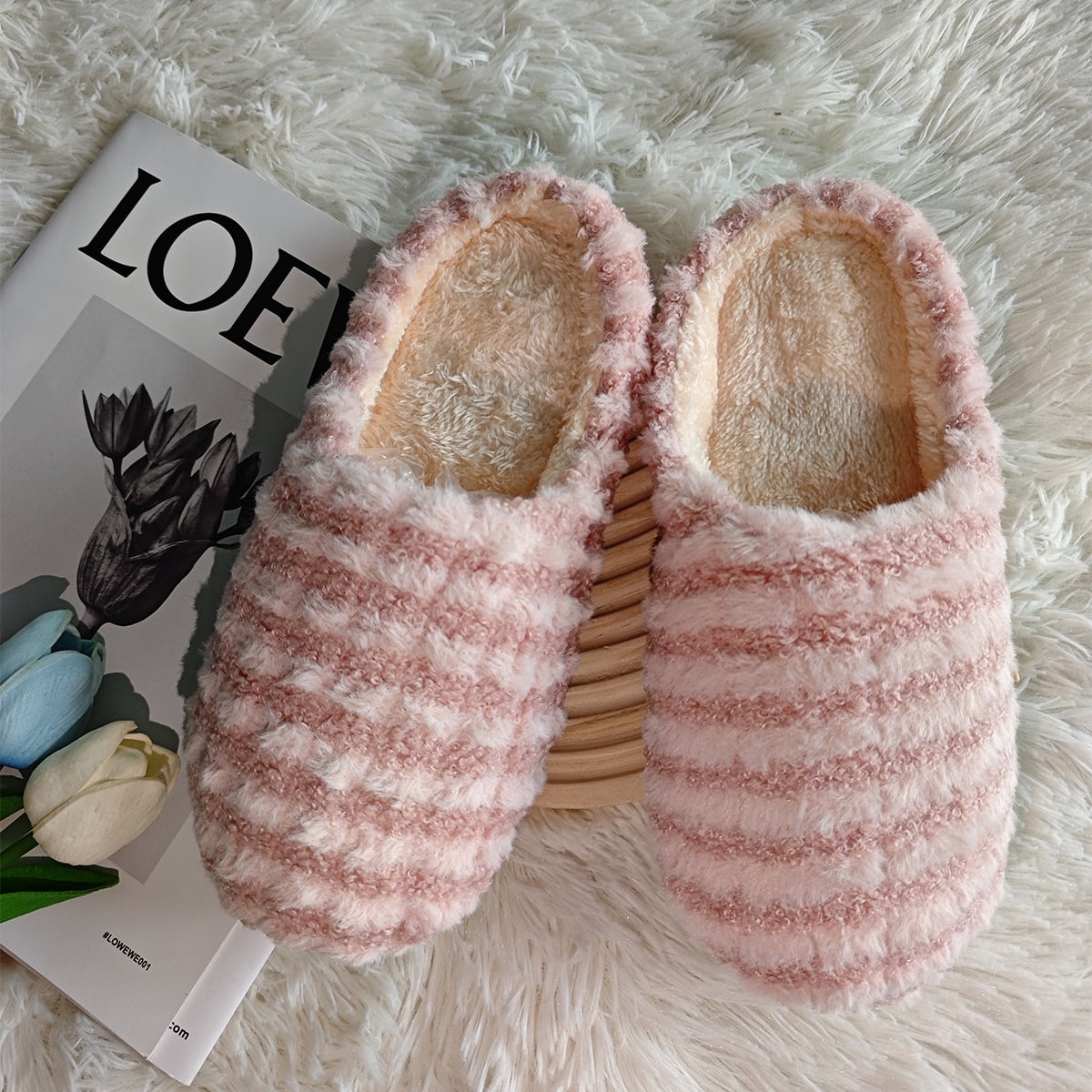 Japanese Style House Slippers, Quiet Soft Sole, Non-Slip, Warm, Unisex ...