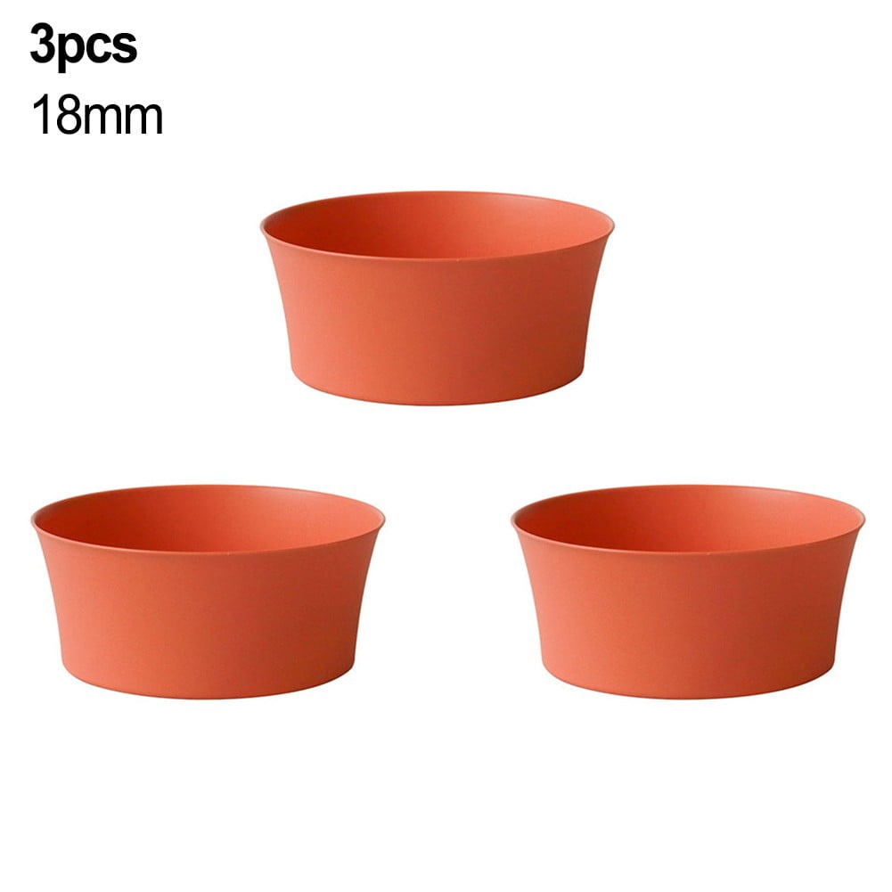Japanese Style Imitation Clay Flower Pots Set of 3 Round Plastic ...