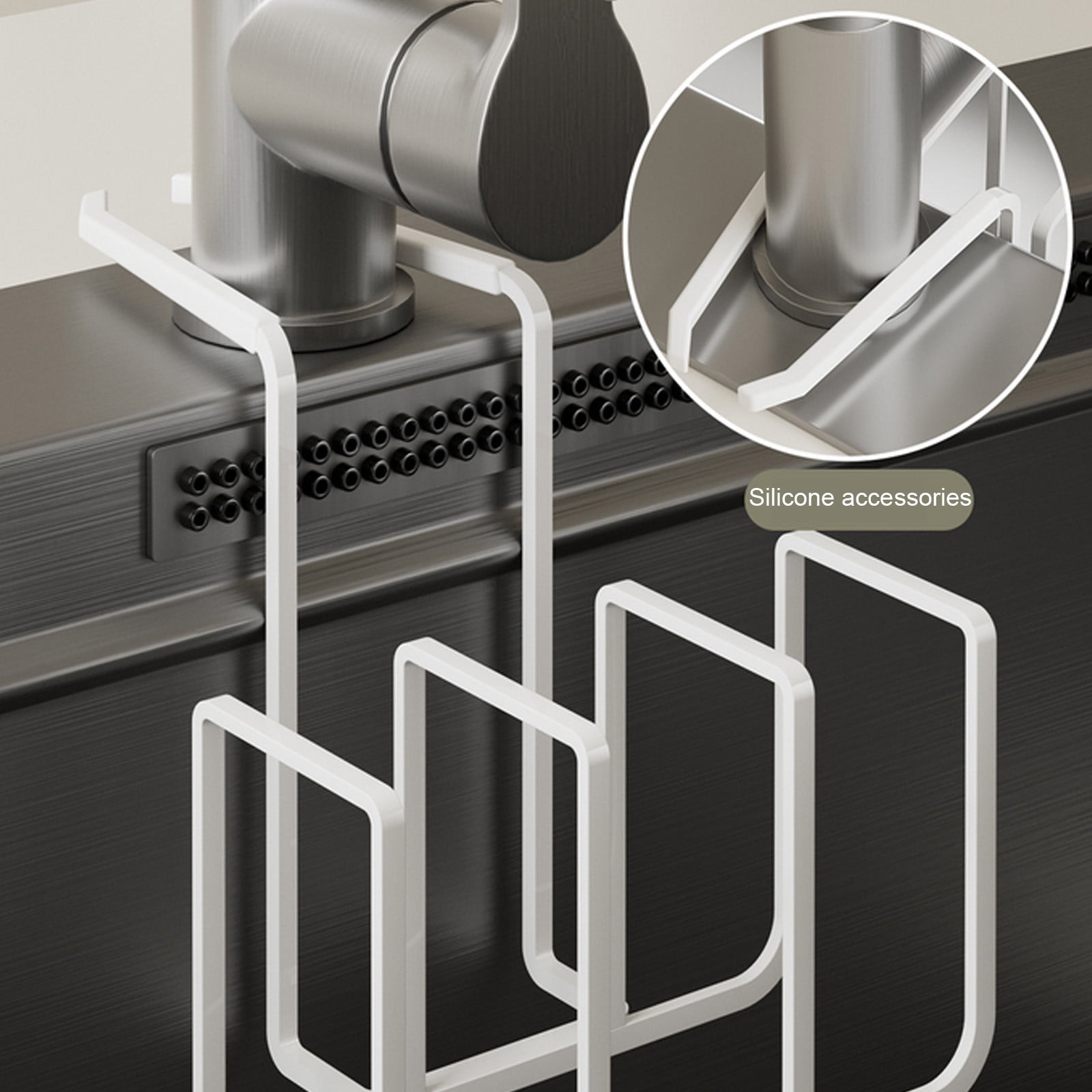 Japanese Style Kitchen Sink Storage Rack Iron Sponge and Dishwashing ...