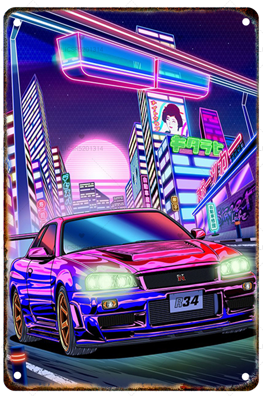 Japanese Style MK4 JDM Mazda Tin Painting Metal Signage Car Poster ...