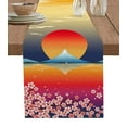Japanese Style Mt. Fuji Cherry Blossom Sunset Table Runner ration Home ...