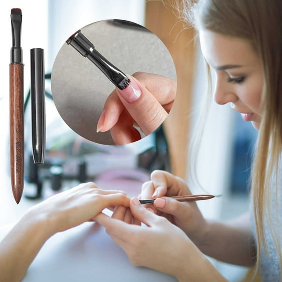 Japanese Style Nail Art Brush, Small Square Sandalwood Nail Design ...