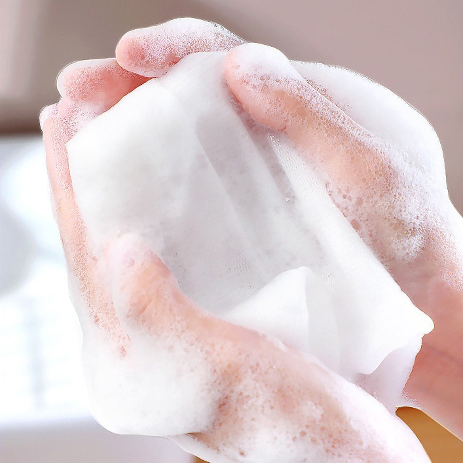 Japanese Style Pull Ring Lathering Net Facial Cleanser, Soap Lathering ...