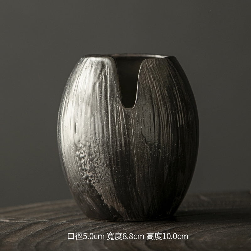 Japanese Style Rough Pottery Flower Vase, Ceramic Handmade Bud Vase ...