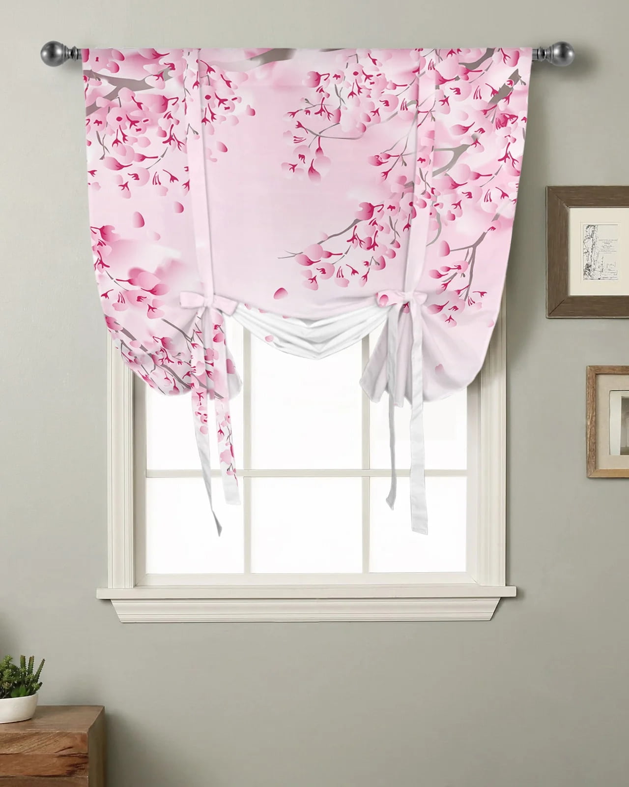 Japanese Style Sakura Cherry Blossom Pink Flower Kitchen Short Window ...