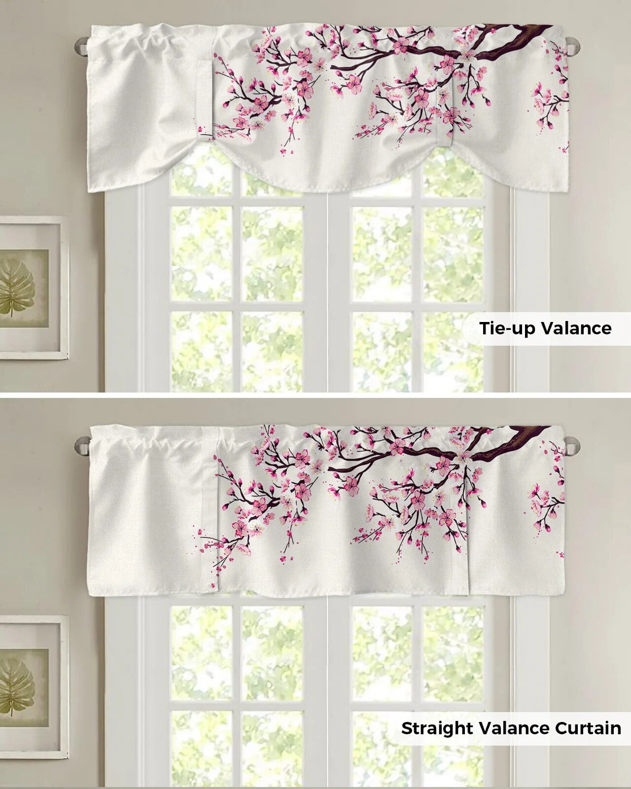 Japanese Style Sakura Kitchen Curtains Balcony Adjustable Blinds Small ...