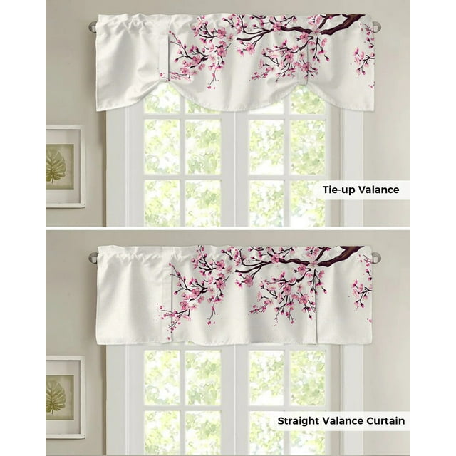 Japanese Style Sakura Kitchen Curtains Balcony Adjustable Roman Blinds ... Japanese Style Sakura Kitchen Curtains Balcony Adjustable Roman Blinds ...