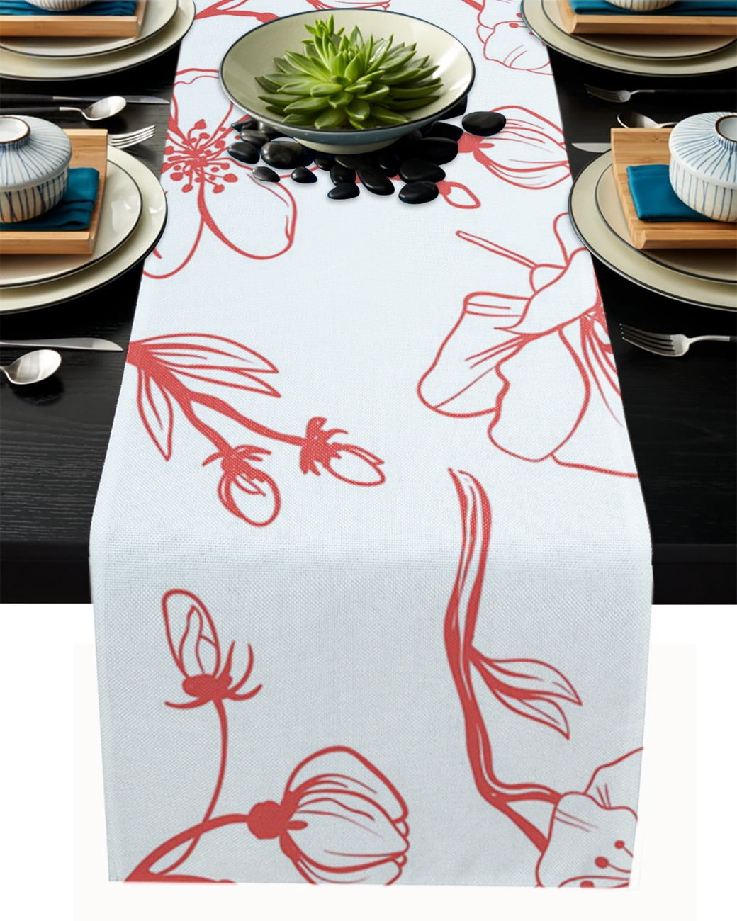 Japanese Style Sakura Texture Table Runner Wedding Party Events Home ...