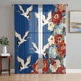 Japanese Style Sheer Curtains for Living Room Bedroom Blue Rustic ...