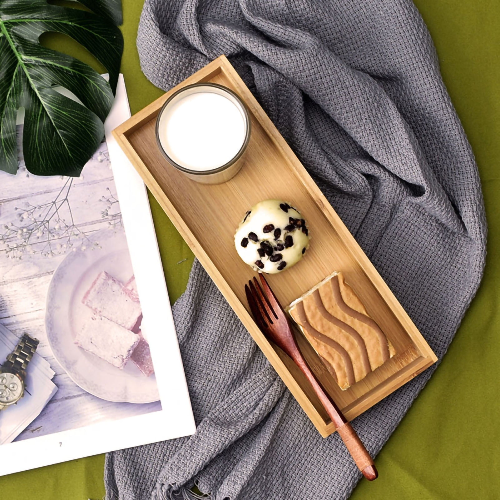 Japanese Style Solid Bamboo Serving Tray Fruit Tea Breakfast Serving ...