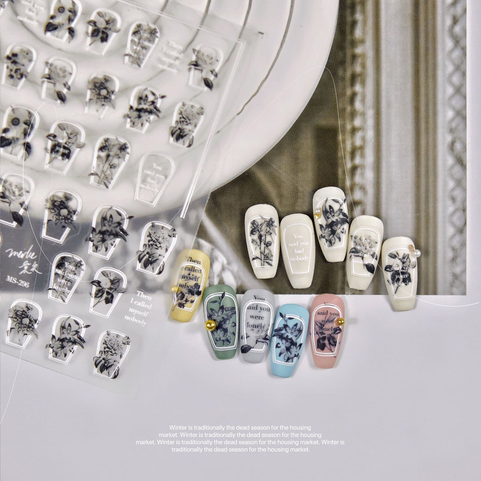 Japanese Style Vintage Relief Flower Nail Patch Nail Supplies - Walmart.com