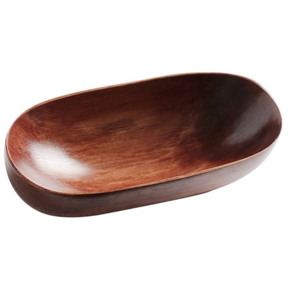 Japanese-Style Wooden Boat-shaped Tray Small Solid Wood Fruit Plate Dry ...
